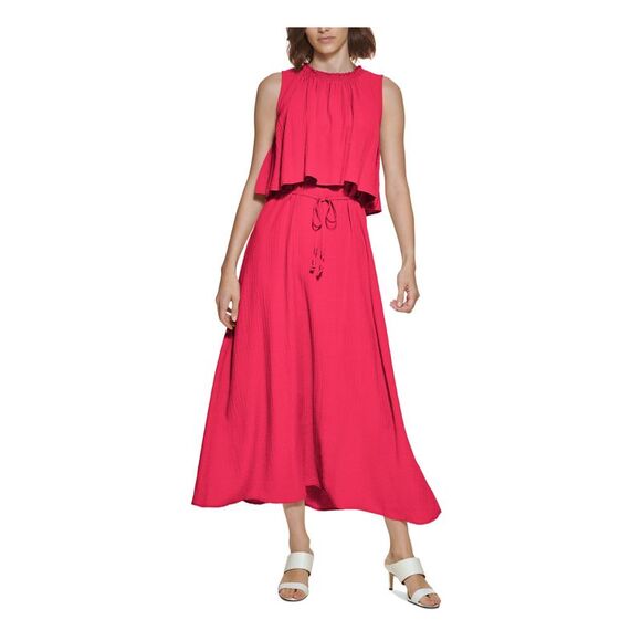 Calvin Klein | Dresses | Calvin Klein Womens Pink Belted Back Popover ...